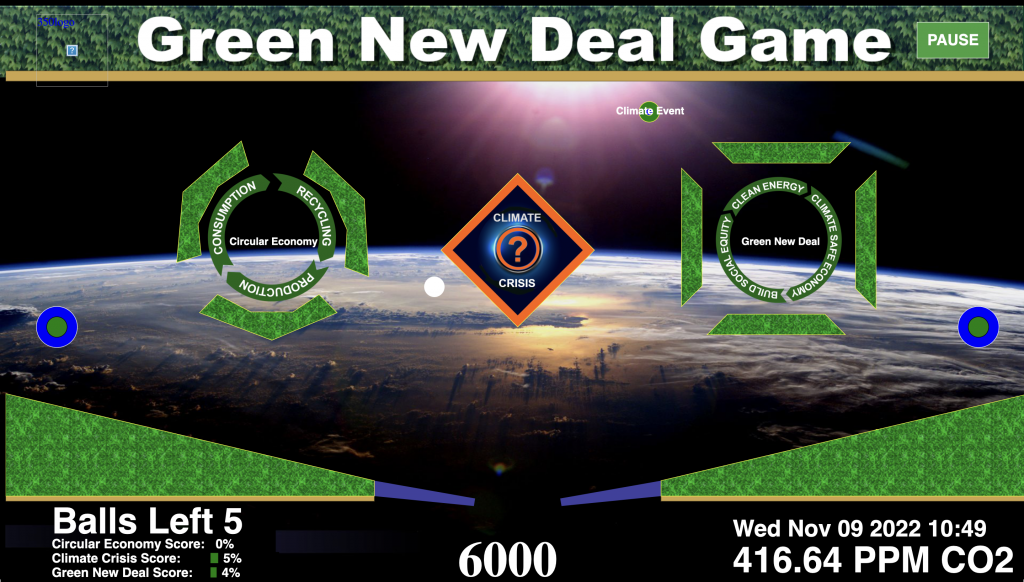 Green New Deal Pinball Game - 350 Marin
